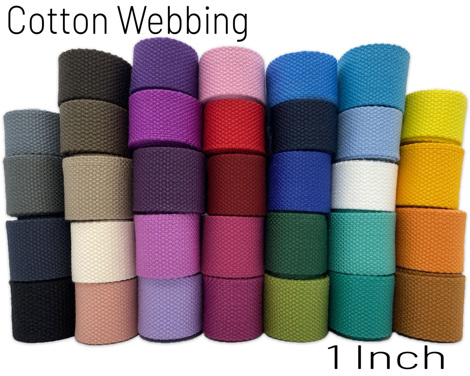 1 Inch Wide Cotton Webbing 25mm Colored Webbing by the Yard - Etsy