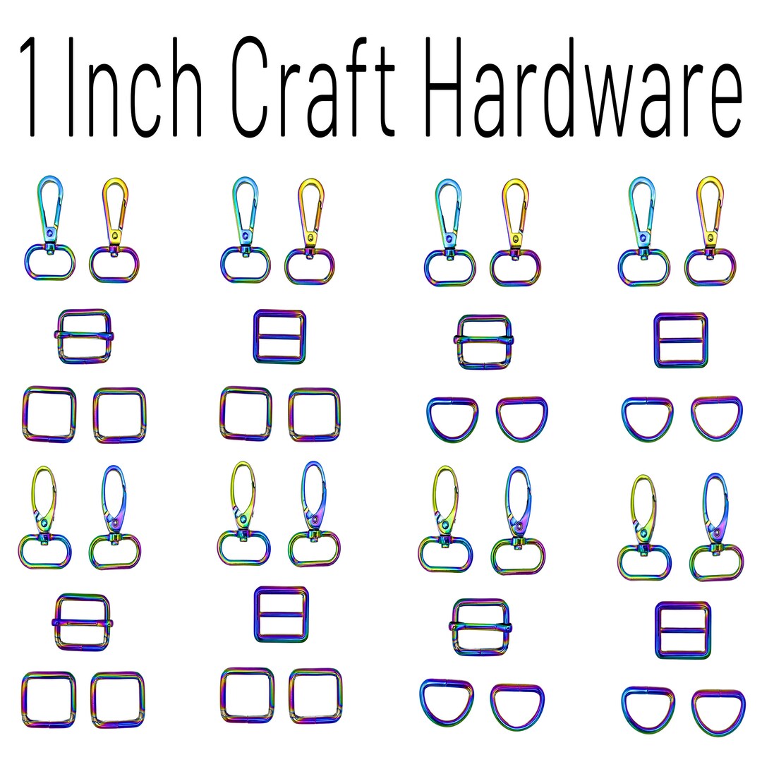 1 Inch Craft Hardware Set of 5, RAINBOW Handbag Kit, Swivel Hooks ...
