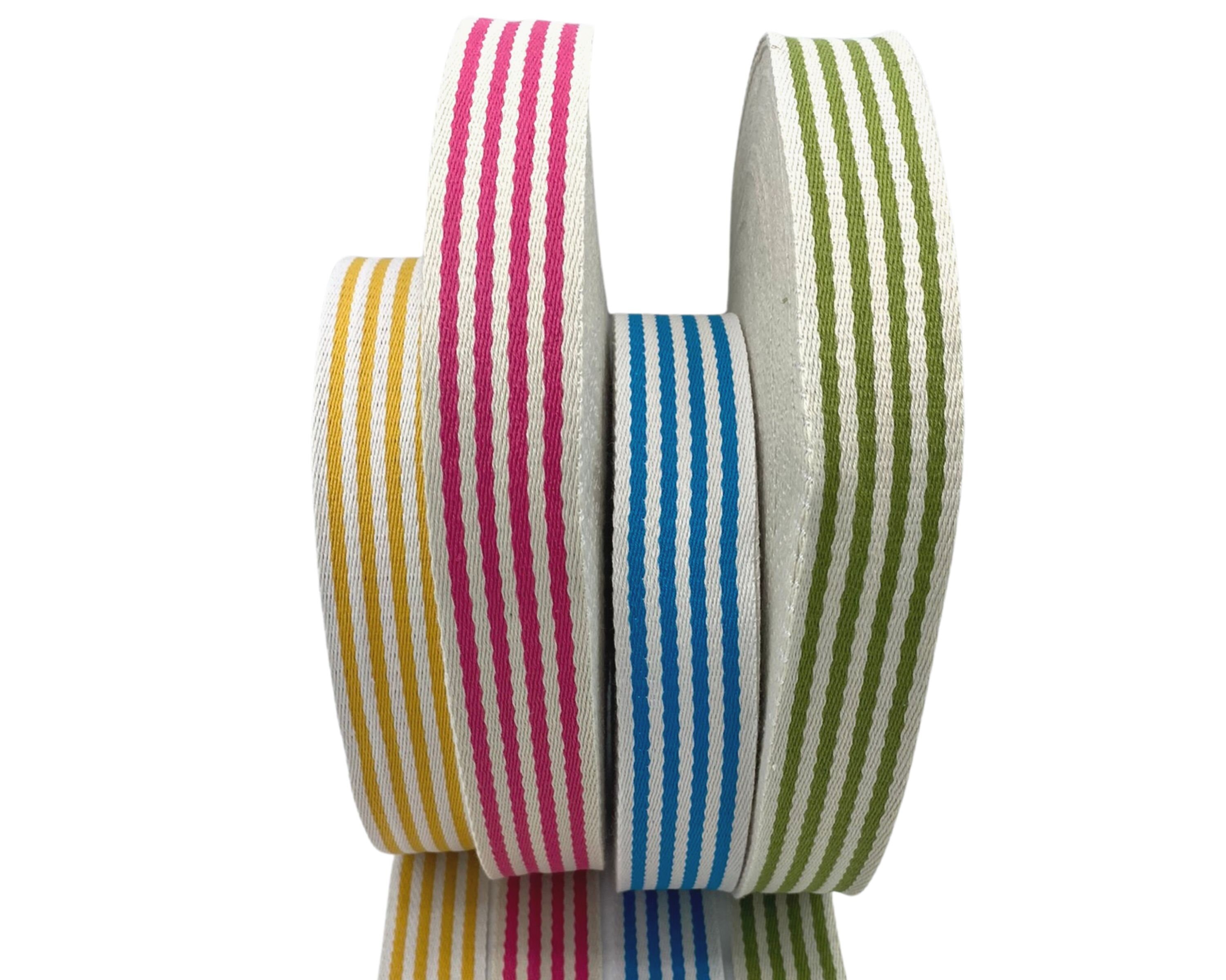 1 1/2 Inch Striped Cotton Webbing 38mm Colored Webbing by the - Etsy