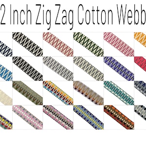 1 1/2 Inch Zig Zag Cotton Poly Webbing by the Yard - Etsy