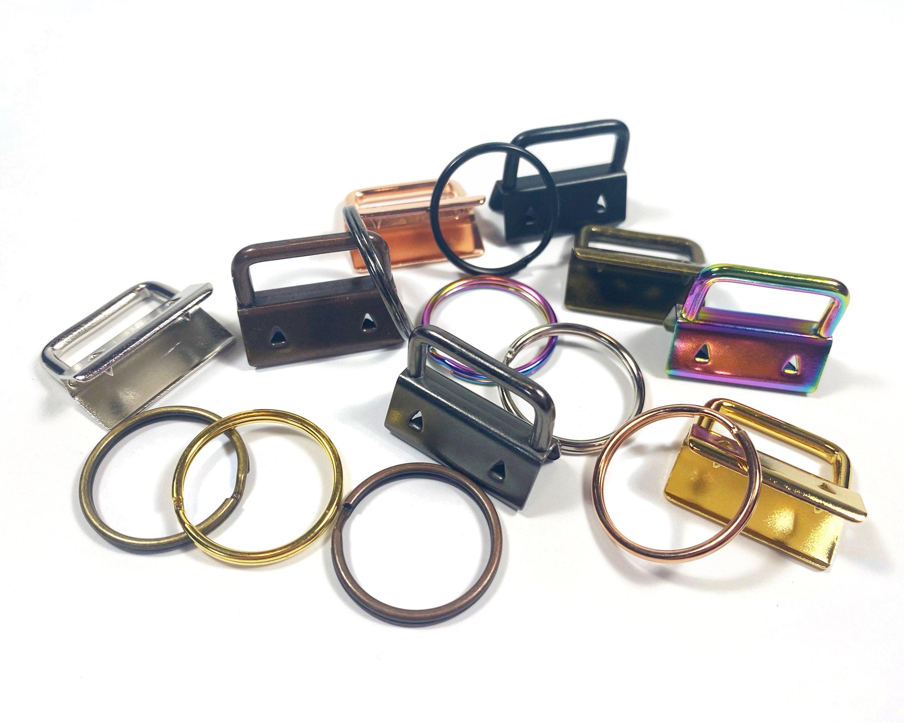 1 Inch Key Fob Hardware With Key Ring Sets Nickel Gold - Etsy