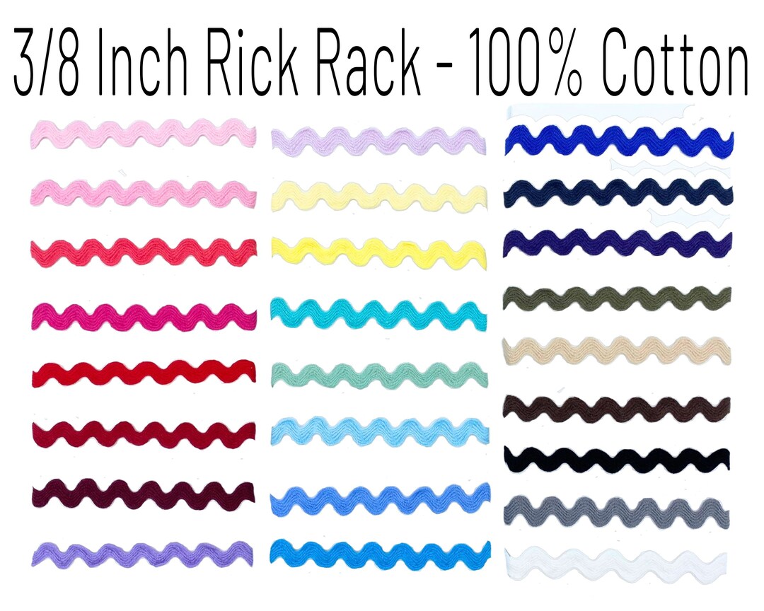 3/8 Inch COTTON Rick Rack 10mm by the Yard 22 Colors Ric - Etsy