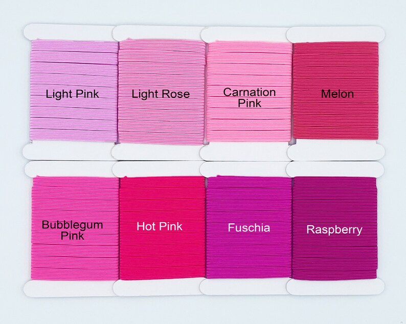 1/4 Inch 6mm COLORED Braided Skinny Flat Elastic by the Yard | Etsy Canada