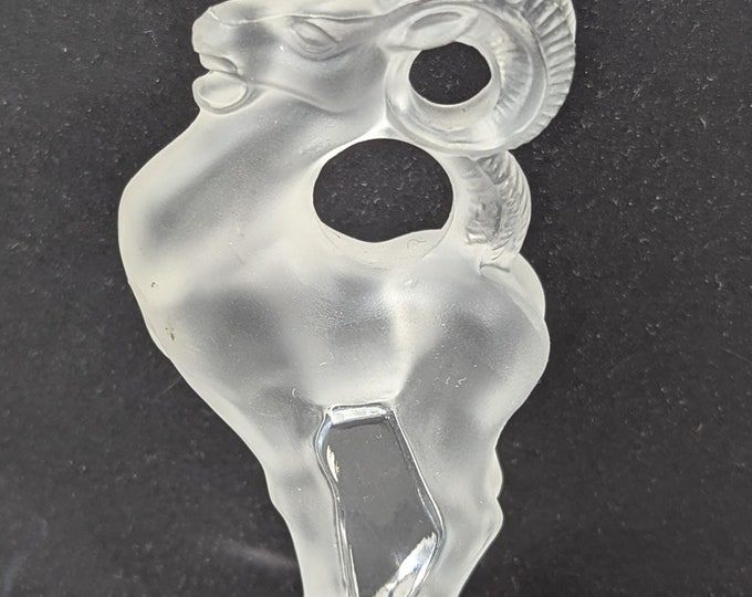 Lalique France Crystal Ram Figurine Signed - Etsy
