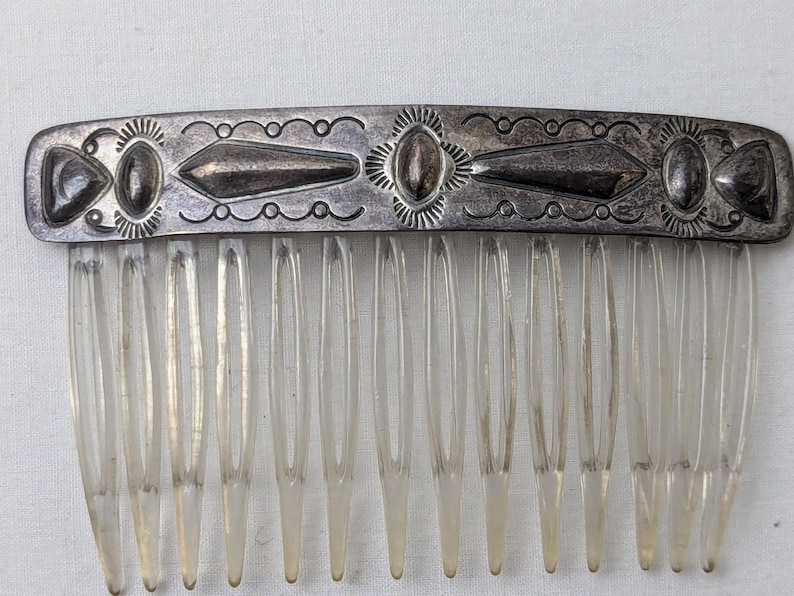 Vintage Navajo Sterling Silver Hair Combs Set Native American - Etsy