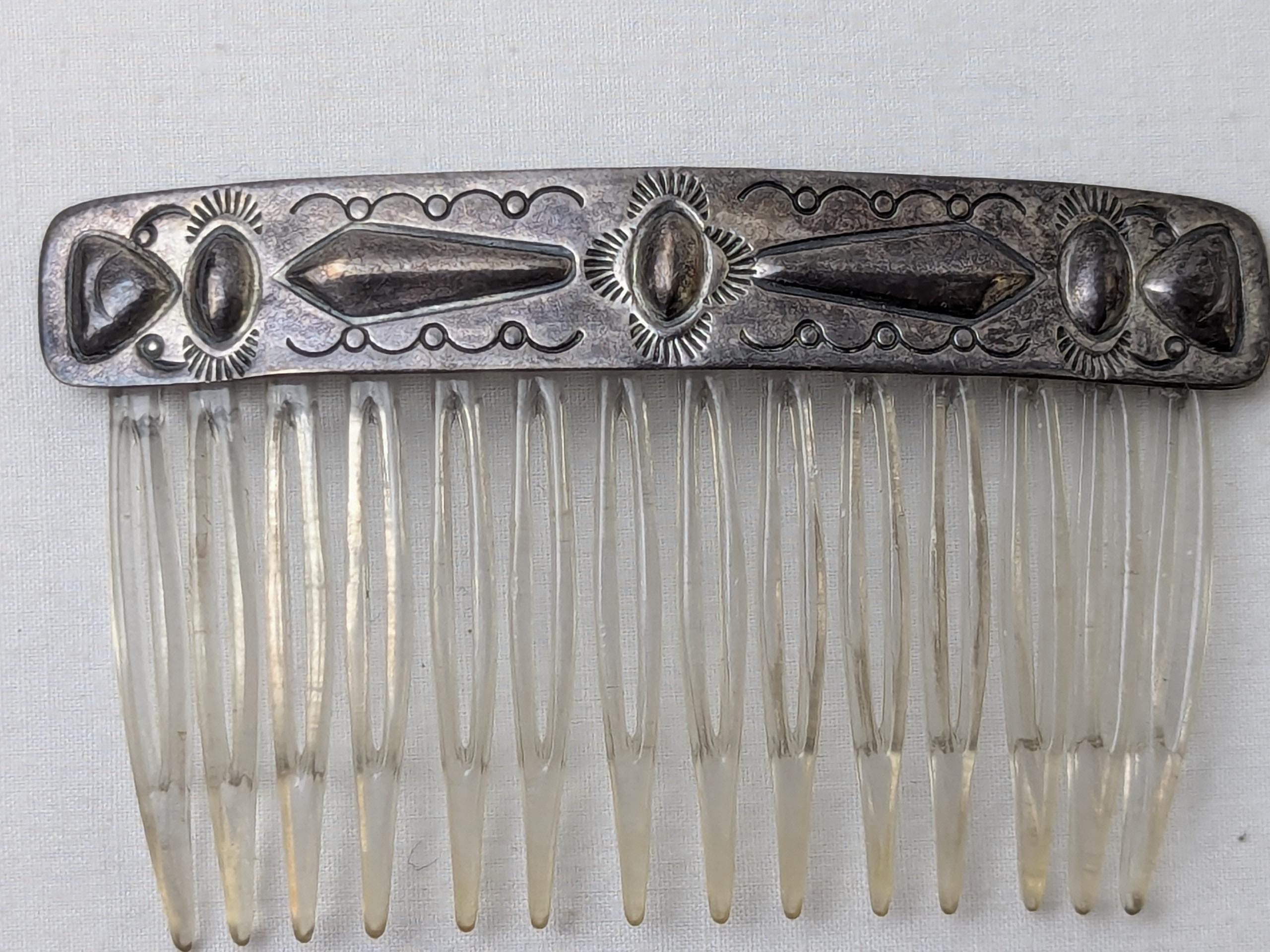 Vintage Navajo Sterling Silver Hair Combs Set Native American - Etsy