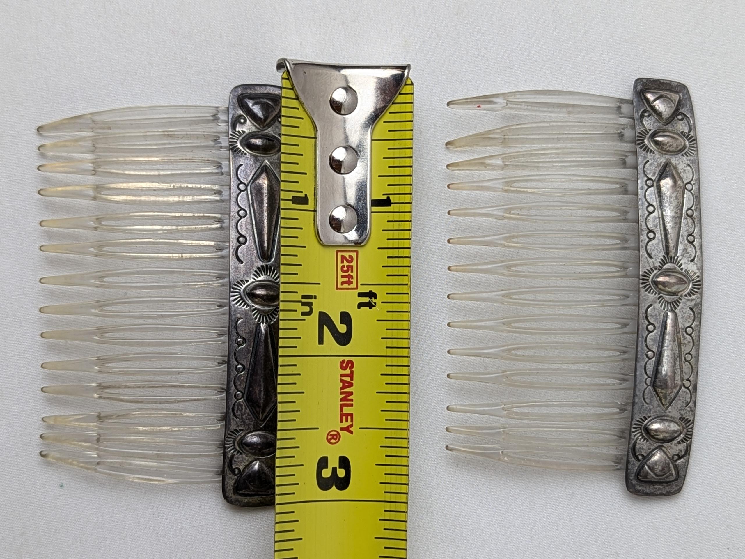 Vintage Navajo Sterling Silver Hair Combs Set Native American - Etsy