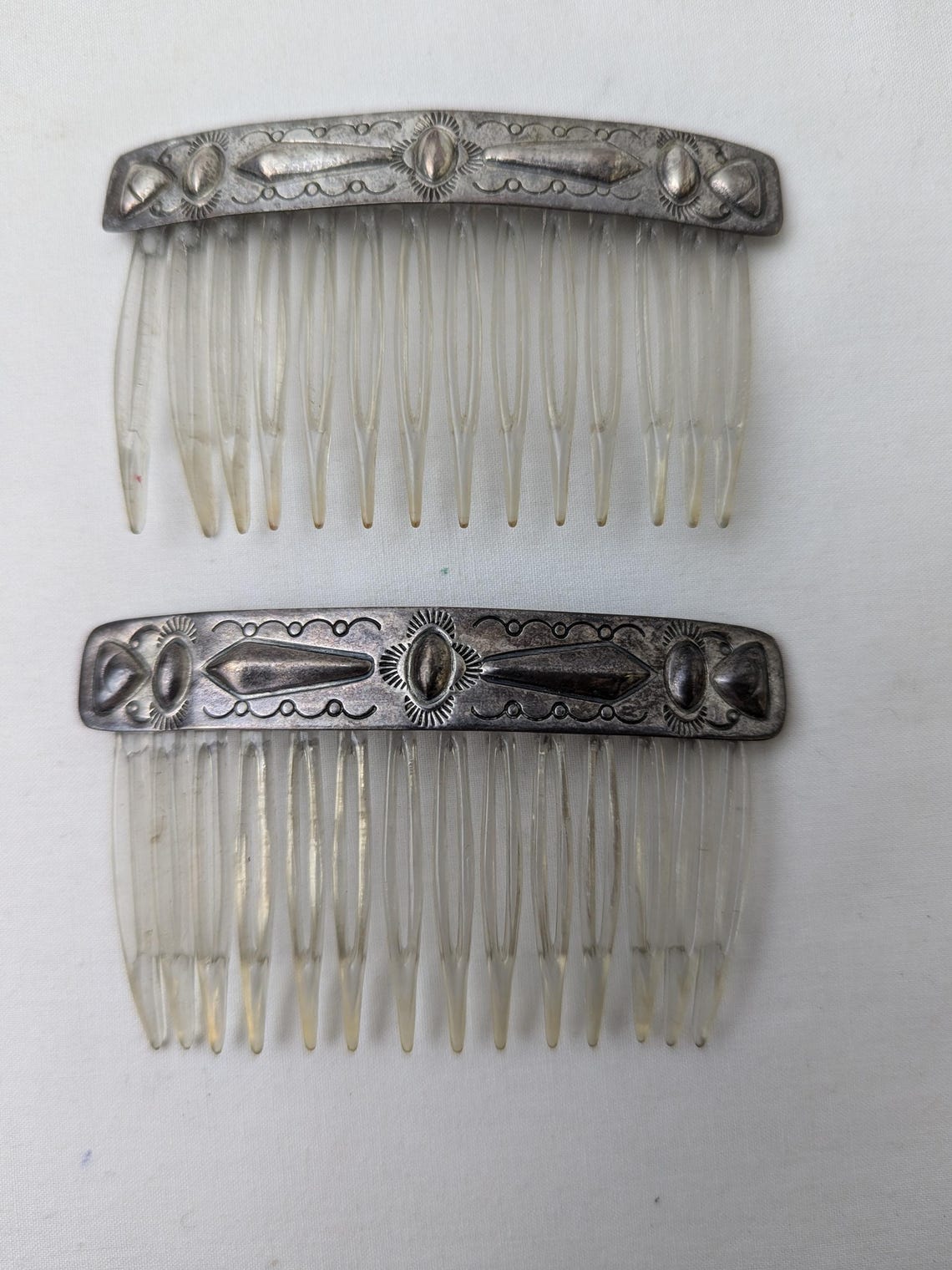 Vintage Navajo Sterling Silver Hair Combs Set Native American - Etsy