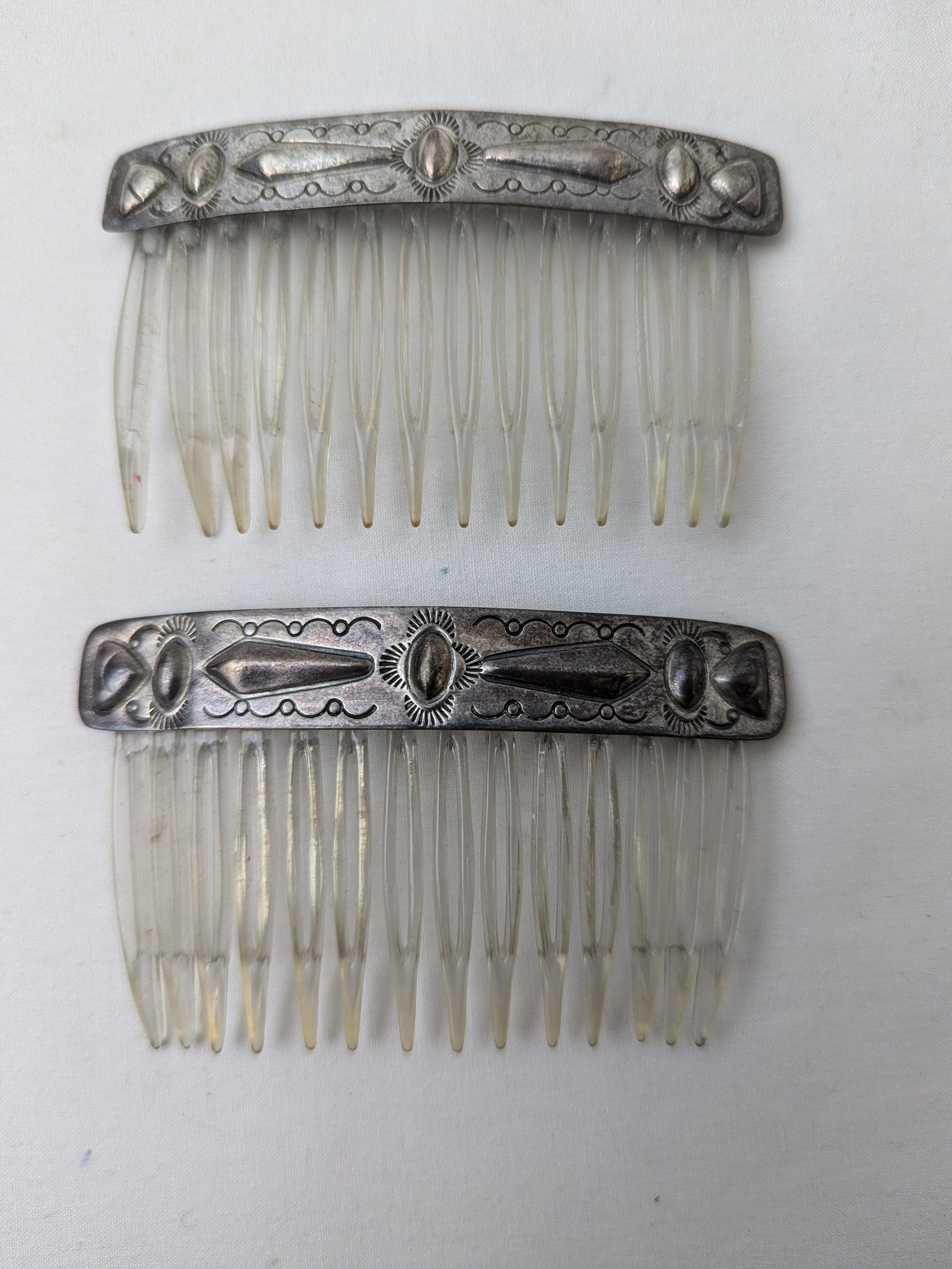 Vintage Navajo Sterling Silver Hair Combs Set Native American - Etsy