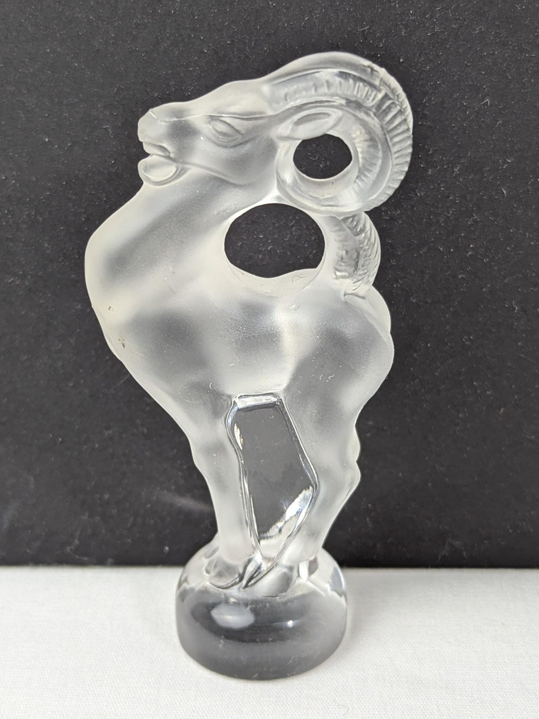 Lalique France Crystal Ram Figurine Signed - Etsy