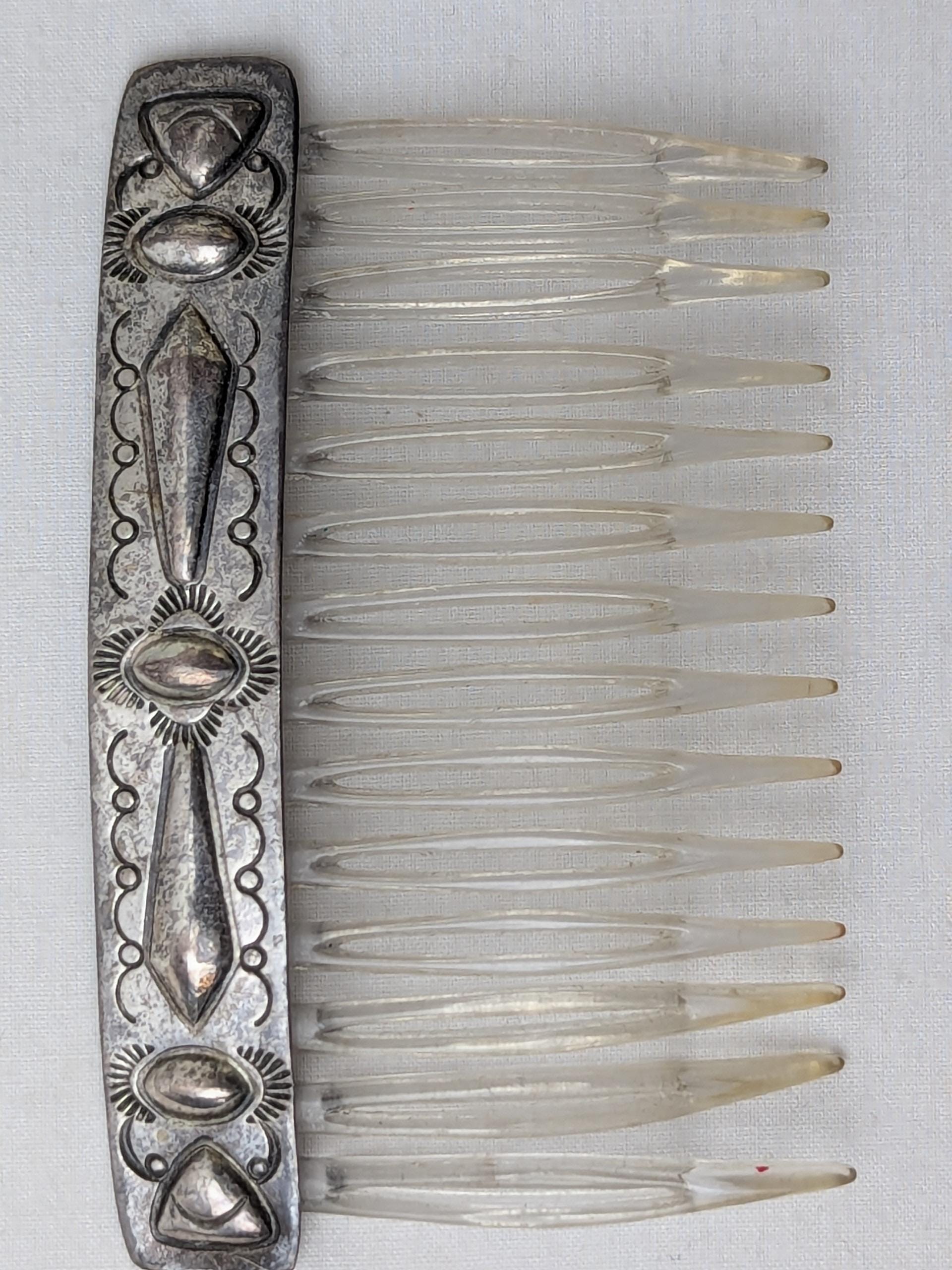 Vintage Navajo Sterling Silver Hair Combs Set Native American - Etsy