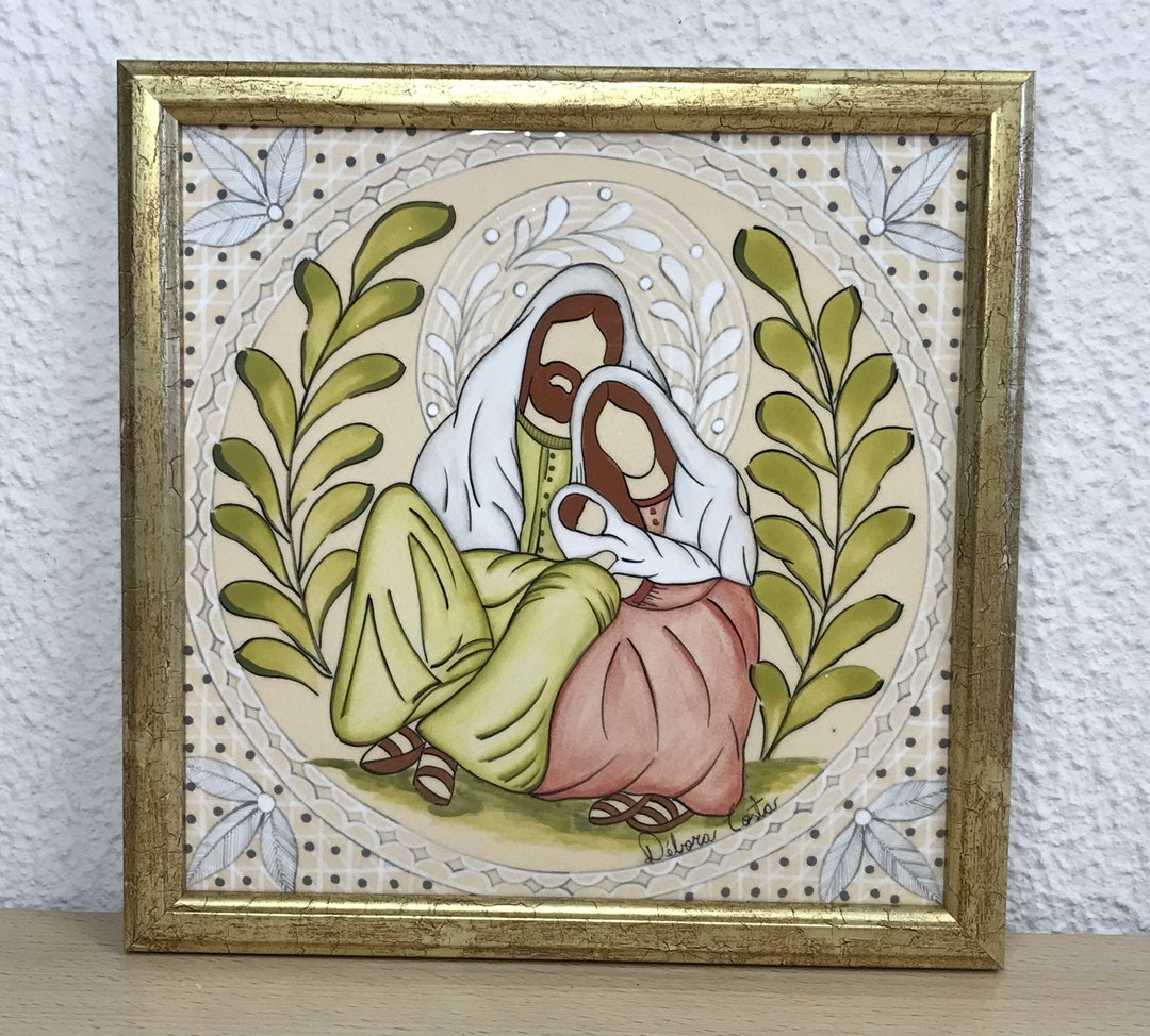 Ceramic Nativity Scene, Nativity Table, Hand Painted Tile, Nativity ...