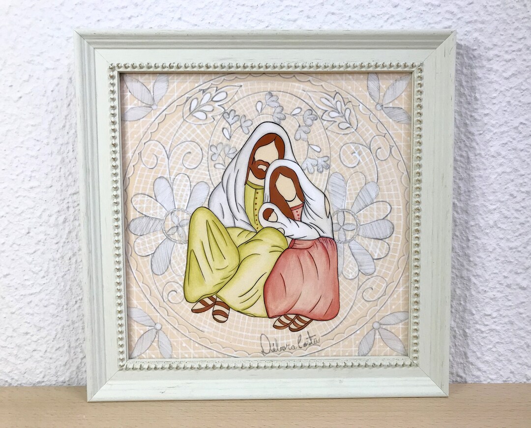 Ceramic Nativity Scene, Nativity Table, Hand Painted Tile, Nativity ...