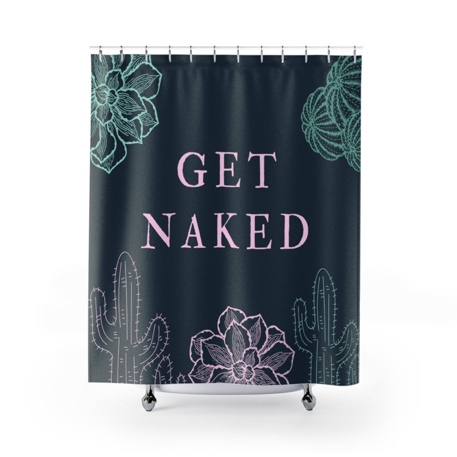 Get Naked Shower Curtain Funny Shower Curtain Western - Etsy