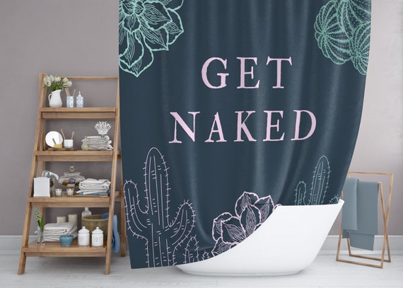 Get Naked Shower Curtain Funny Shower Curtain Western | Etsy
