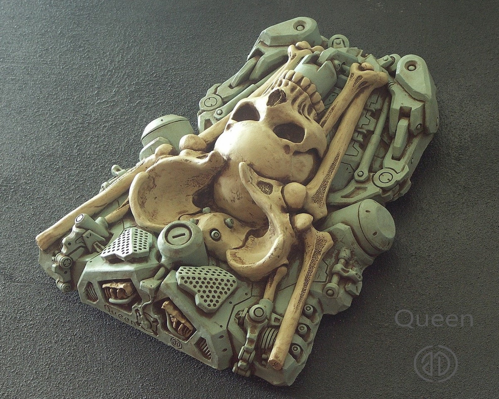 Cyberpunk Skull Steampunk Sculpture Bones Skeleton Bio Punk Giger ...