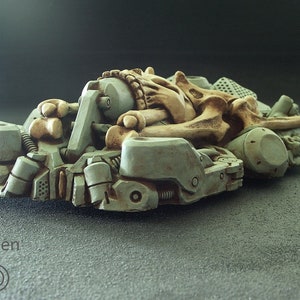Cyberpunk Skull Steampunk Sculpture Bones Skeleton Bio Punk Giger ...