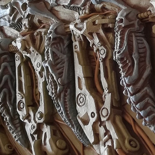 Gig Skull Biomechanical Giger Sculpture Hallowen Steampunk | Etsy