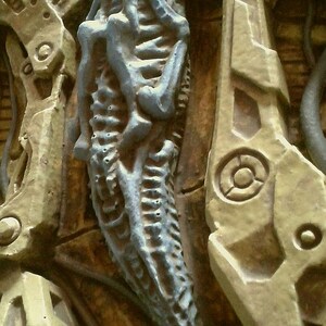 Gig Skull Biomechanical Giger Sculpture Hallowen Steampunk Industrial ...