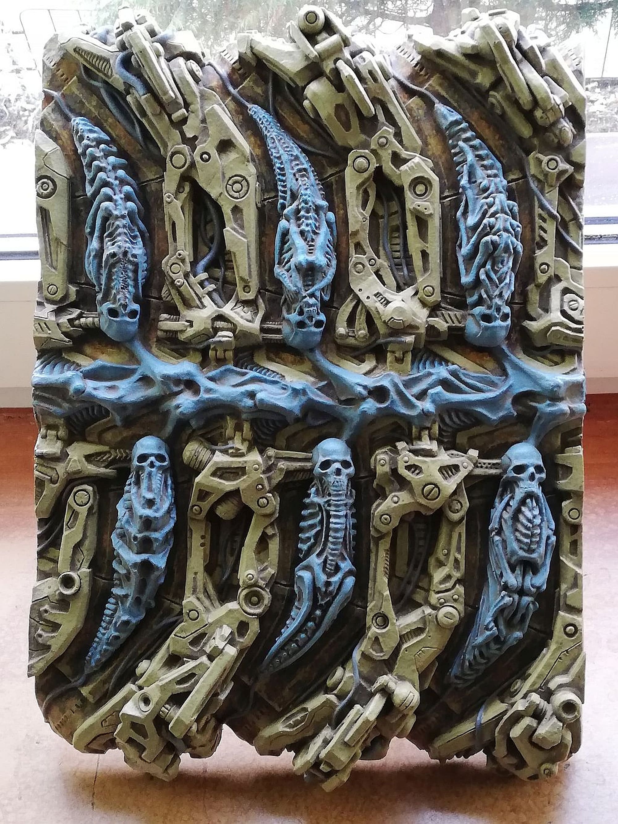 Gig Skull Biomechanical Giger Sculpture Hallowen Steampunk Industrial ...