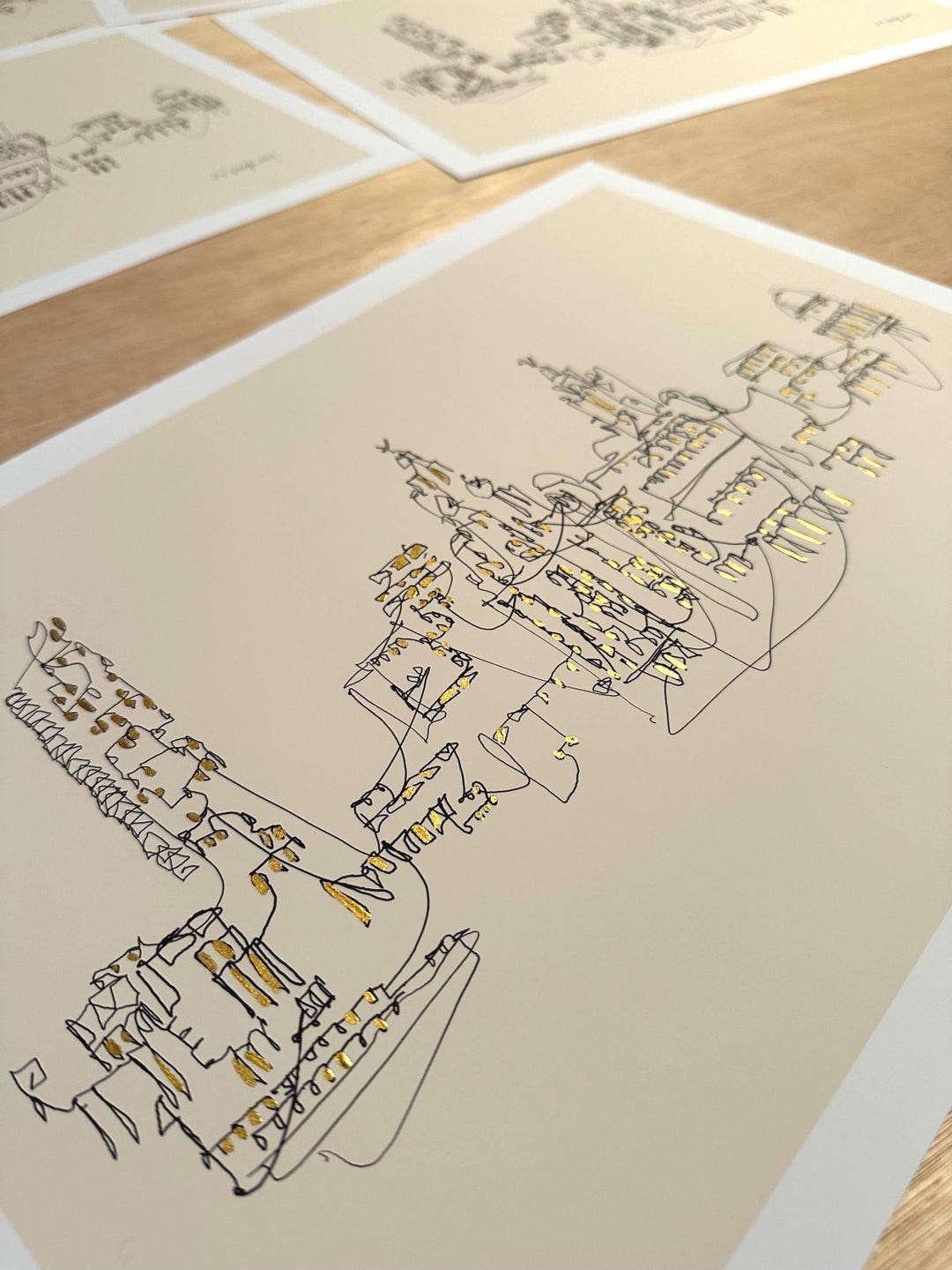 Liverpool Skyline Art Print / Graduation Gift / Gold Details Art / City ...