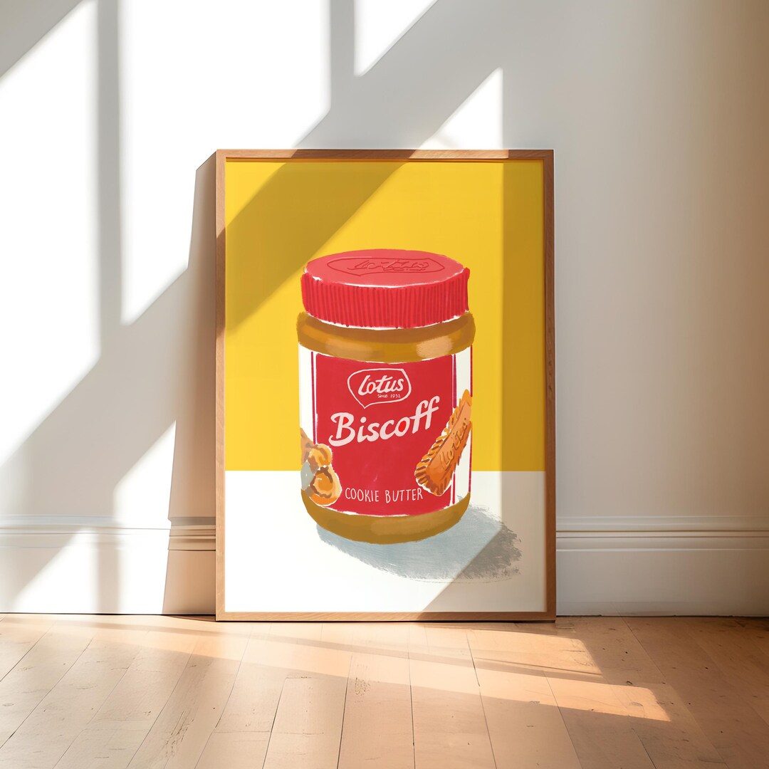 Biscoff Biscuit Art Print, Retro Kitchen Decor - Etsy