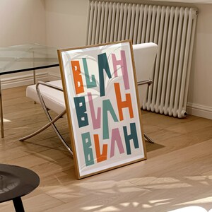 Blah Blah Blah Art Print / Typography Wall Art / Funny Poster / Gallery ...