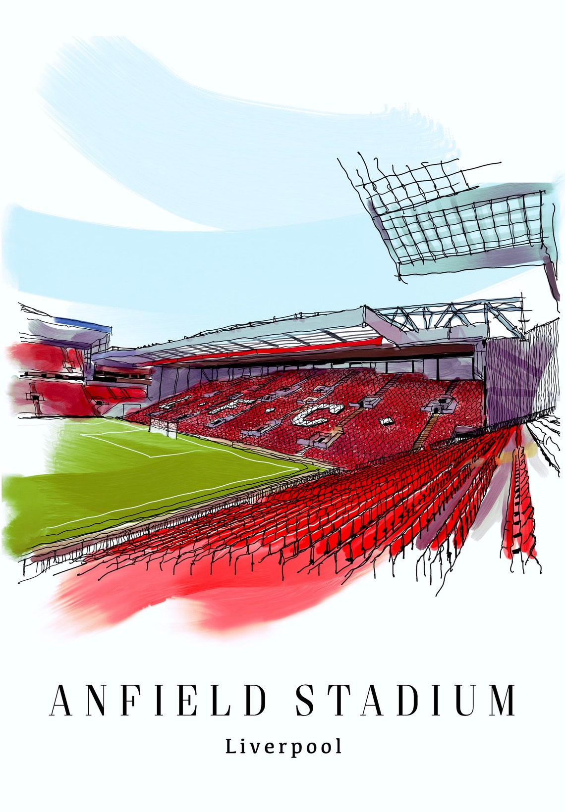 Anfield Art Print / Liverpool Wall Art / Football Art Print / - Etsy UK