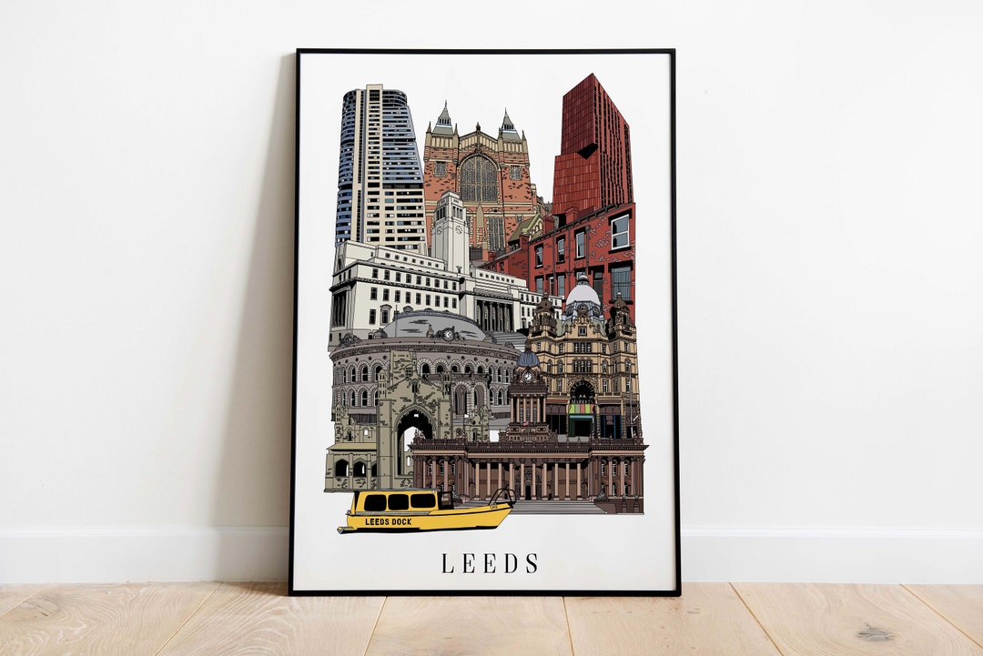 Leeds Landmarks Art Print / Leeds Poster / Leeds Gift / Leeds - Etsy