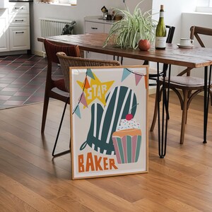 Star Baker Art Print, Retro Kitchen Wall Decor - Etsy