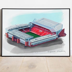 Anfield Art Print / Liverpool Wall Art / Football Art Print / Football ...