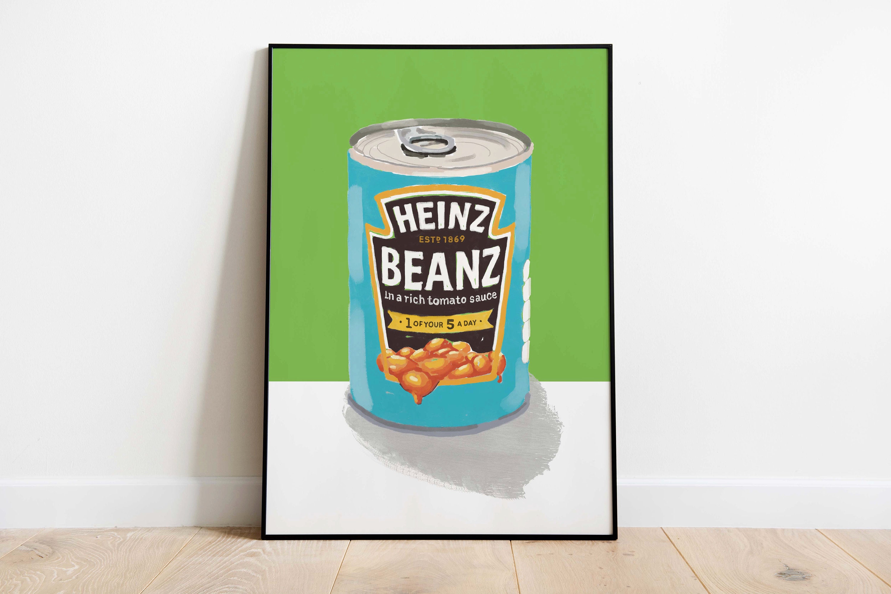 Baked Beans Art Print / Kitchen Wall Art / Food Poster Print / - Etsy