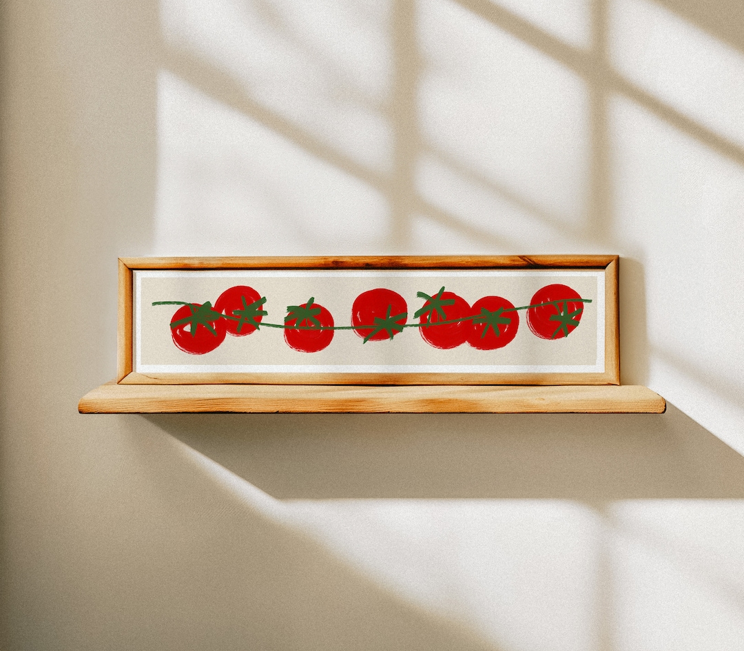 Tomatoes Panoramic Art Print / Colourful Kitchen Print / Framed or ...