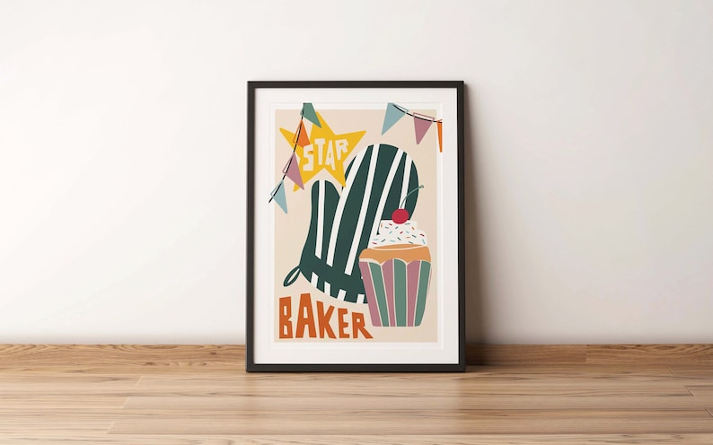 Star Baker Art Print / Kitchen Wall Art / Art for Kitchen / - Etsy