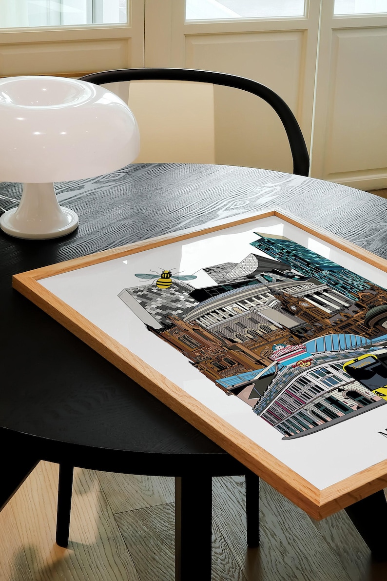 Manchester Landmarks Art Print: Hand-drawn Cityscape Poster - Etsy