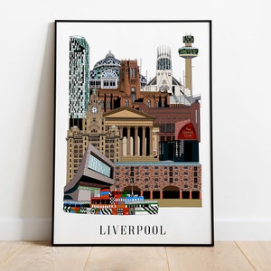 Liverpool Art Print / Liverpool Landmarks Poster / Liverpool Gift ...