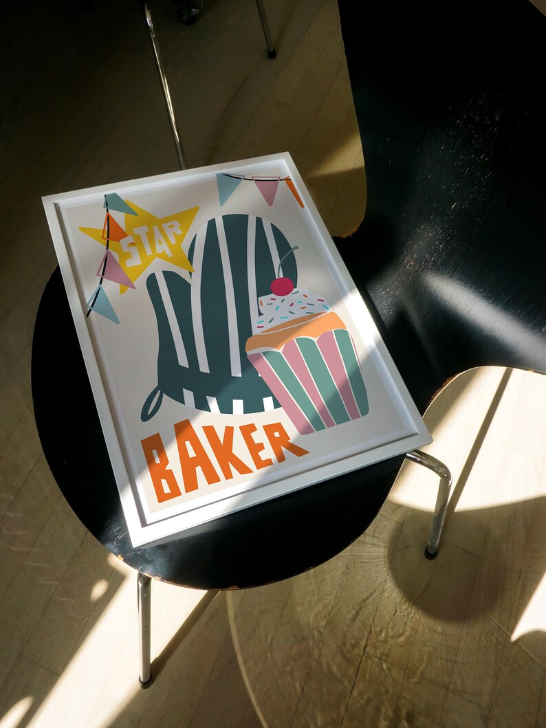 Star Baker Art Print, Retro Kitchen Wall Decor - Etsy