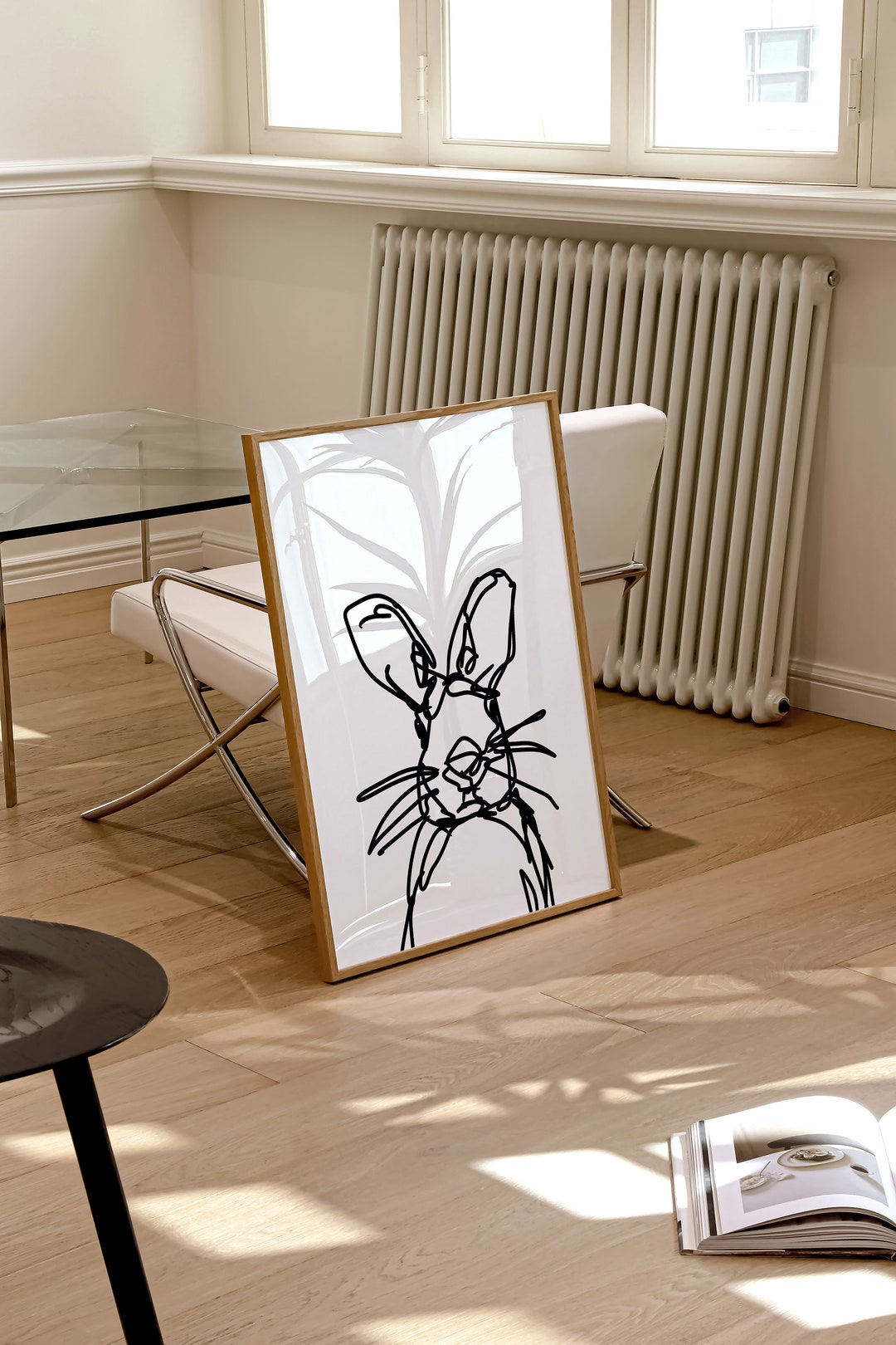 Rabbit Line Drawing Children's Art Print / Kids Bedroom / Nursery Wall ...