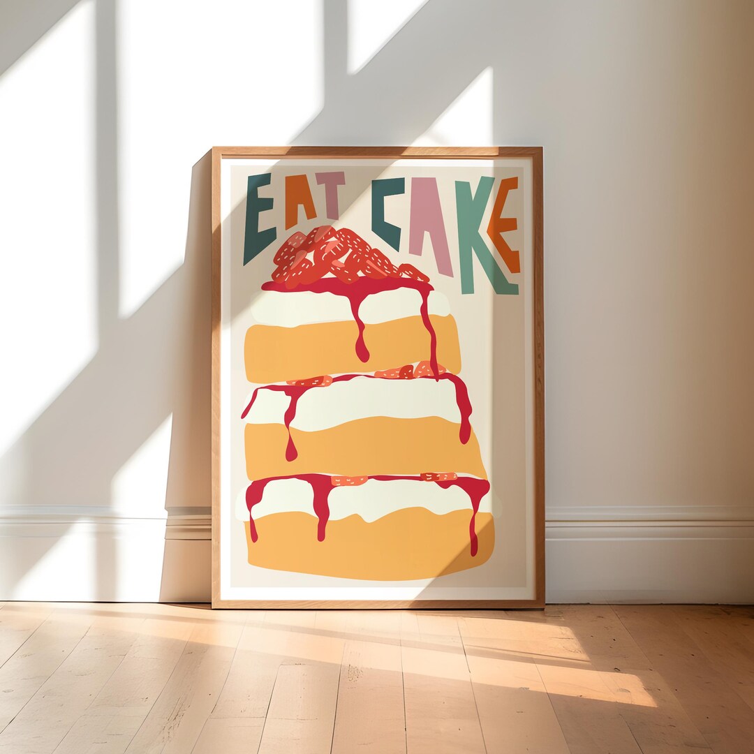 Cake Art Print / Kitchen Wall Art / Art for Kitchen / Art for Dining ...