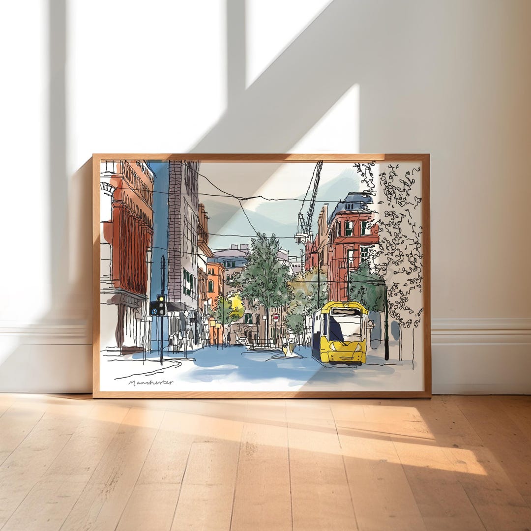 Manchester Art Print: Urban Cityscape, Travel Wall Decor - Etsy