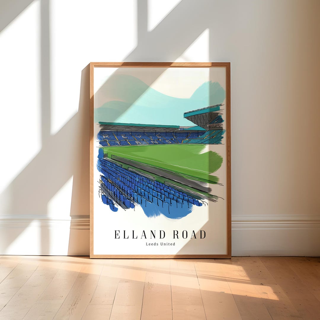 Elland Road Art Print / Leeds Wall Art / Football Art Print / Football ...