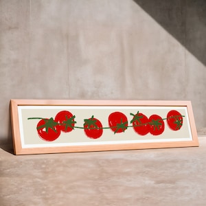 Tomatoes Panoramic Art Print / Colourful Kitchen Print / Framed or ...