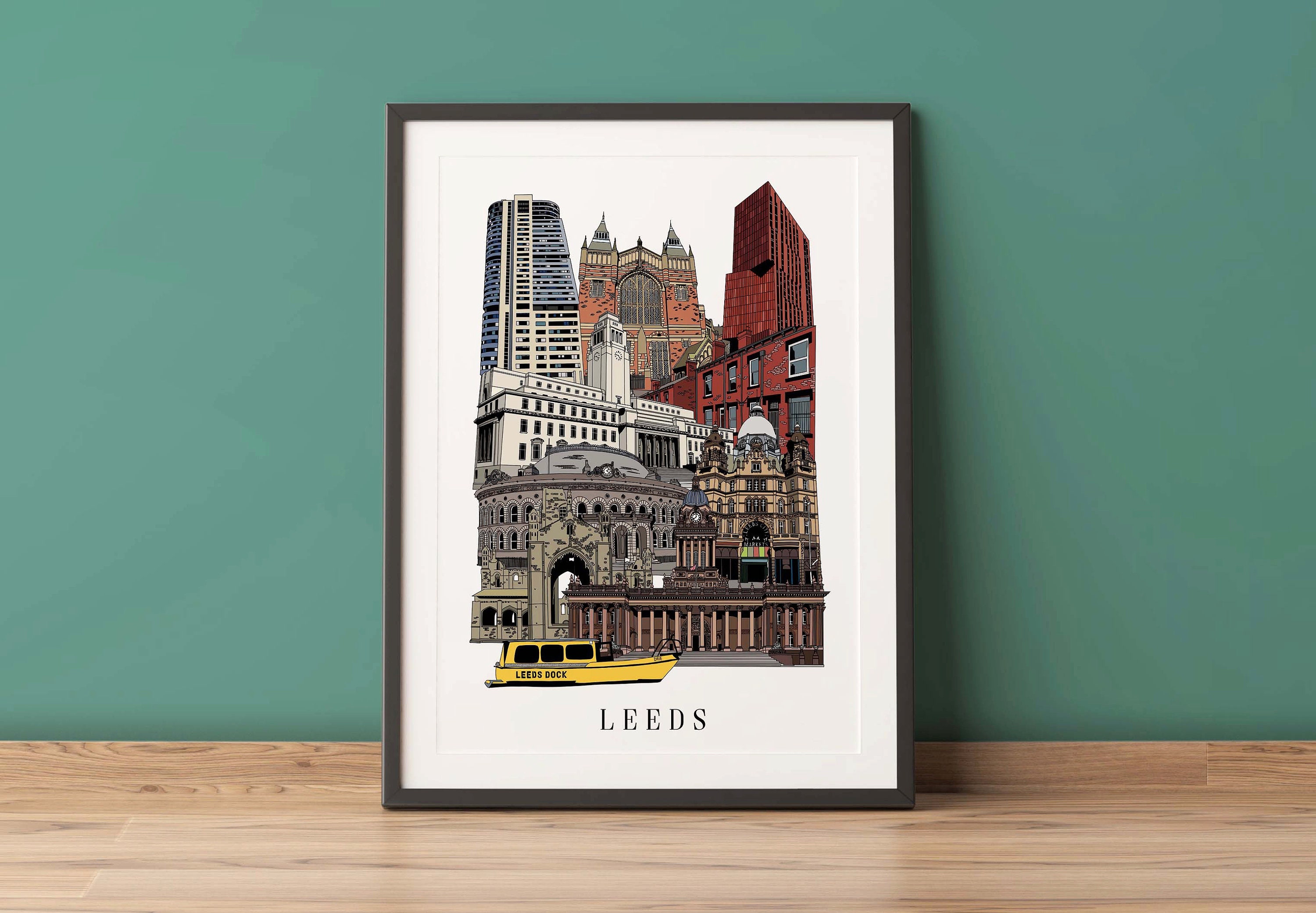Leeds Landmarks Art Print / Leeds Poster / Leeds Gift / Leeds - Etsy UK