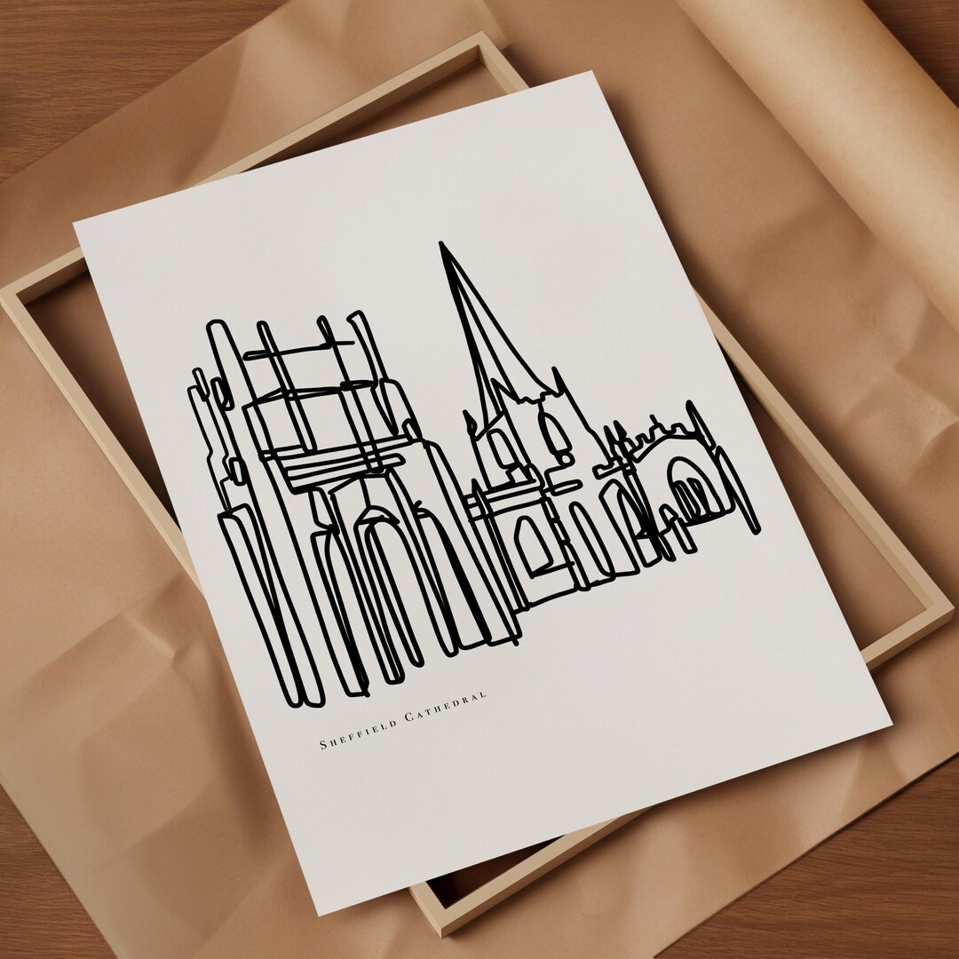 Sheffield Cathedral Art Print / Black and White Wall Art / Sheffield ...