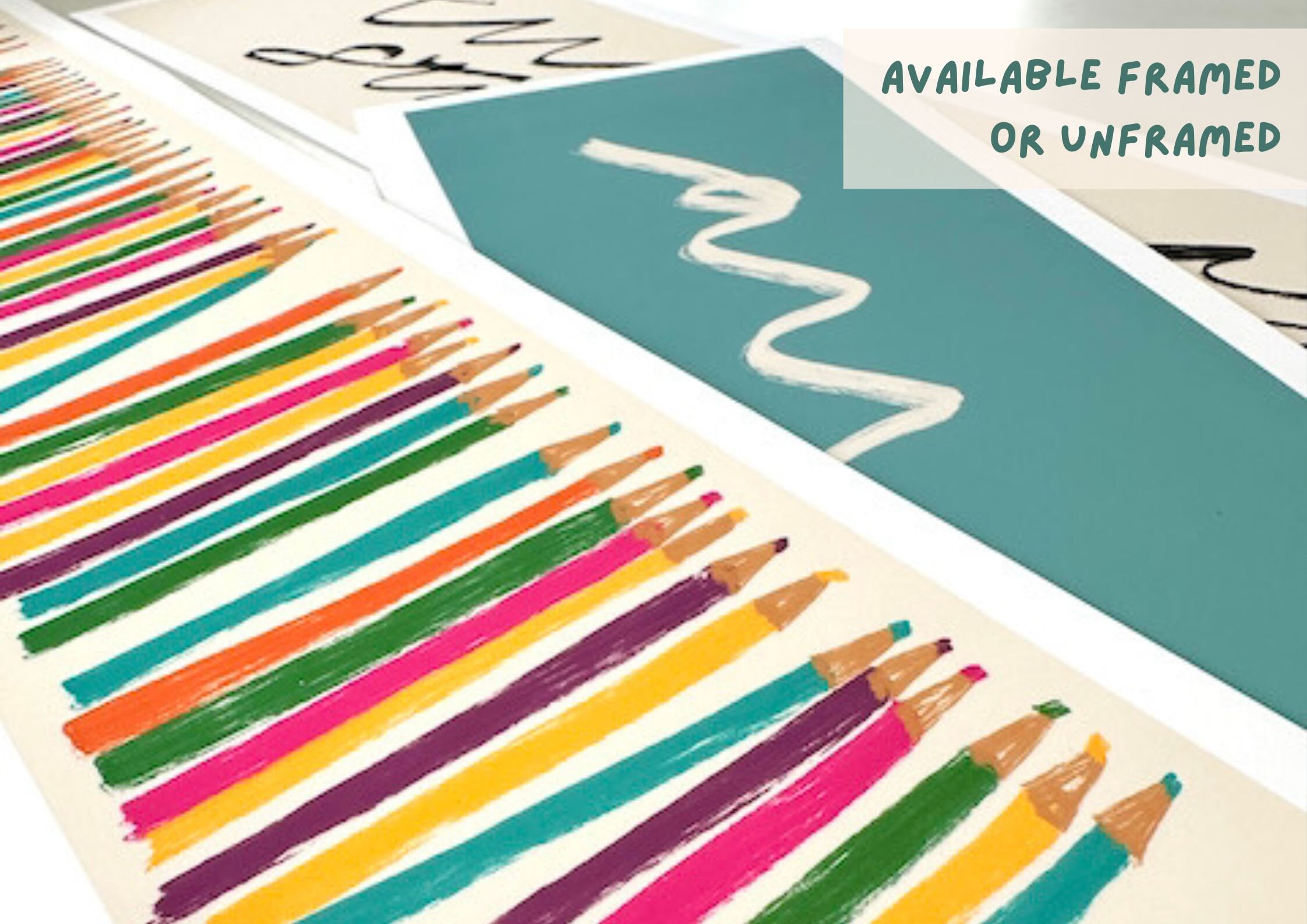 Love You, Bye Panoramic Art Print / Colourful Print / Typography Sign ...