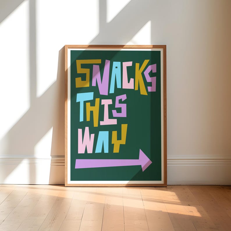 Funny Snack Art Print / Kitchen Wall Art / Food Art Print / Art for ...