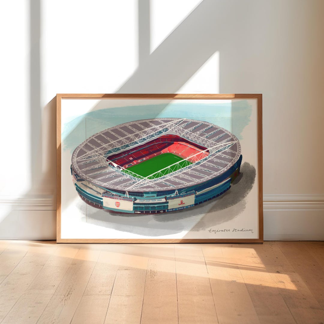 Emirates Stadium Art Print / Arsenal Poster / Football Art Print ...