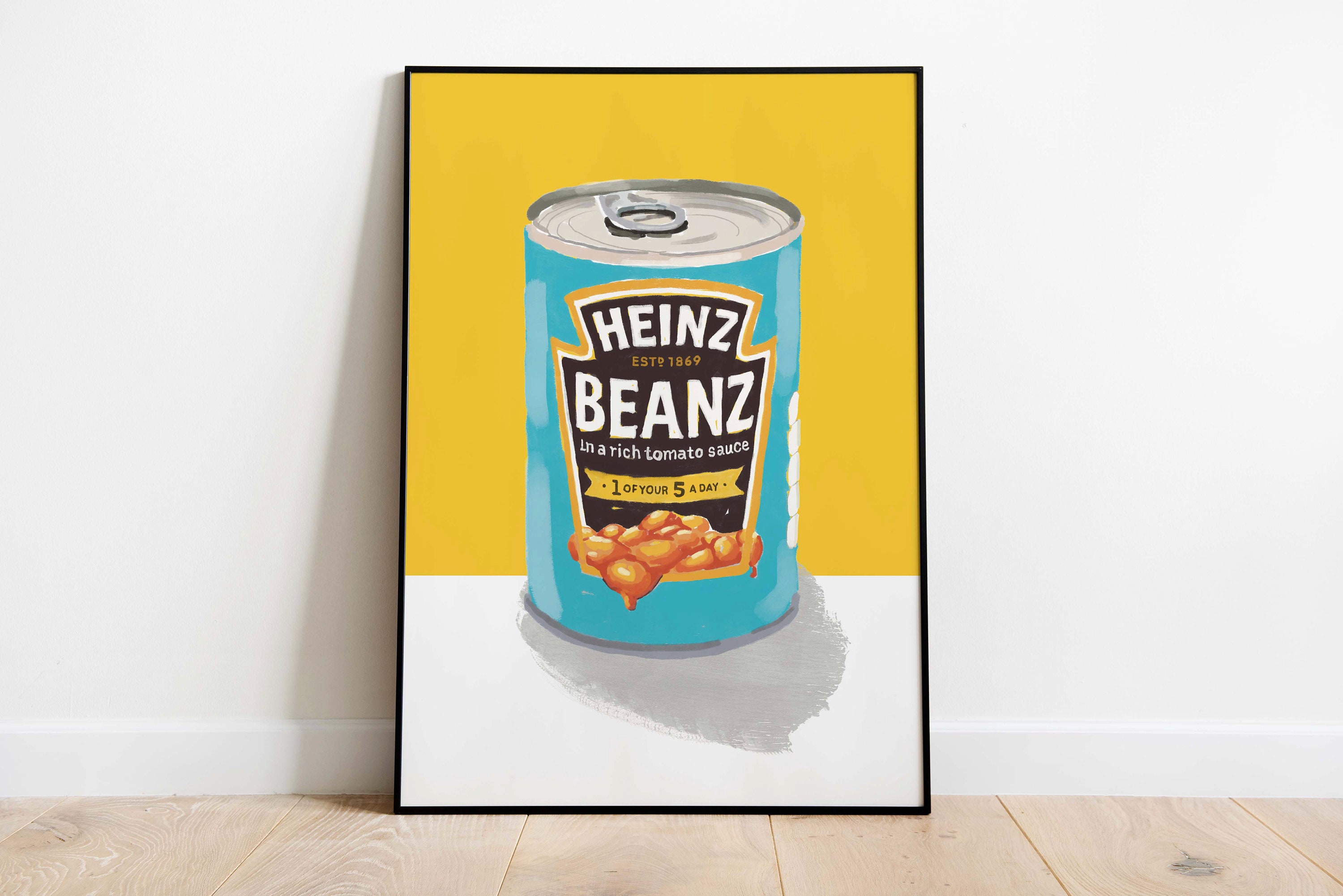 Baked Beans Art Print / Kitchen Wall Art / Food Poster Print / | Etsy