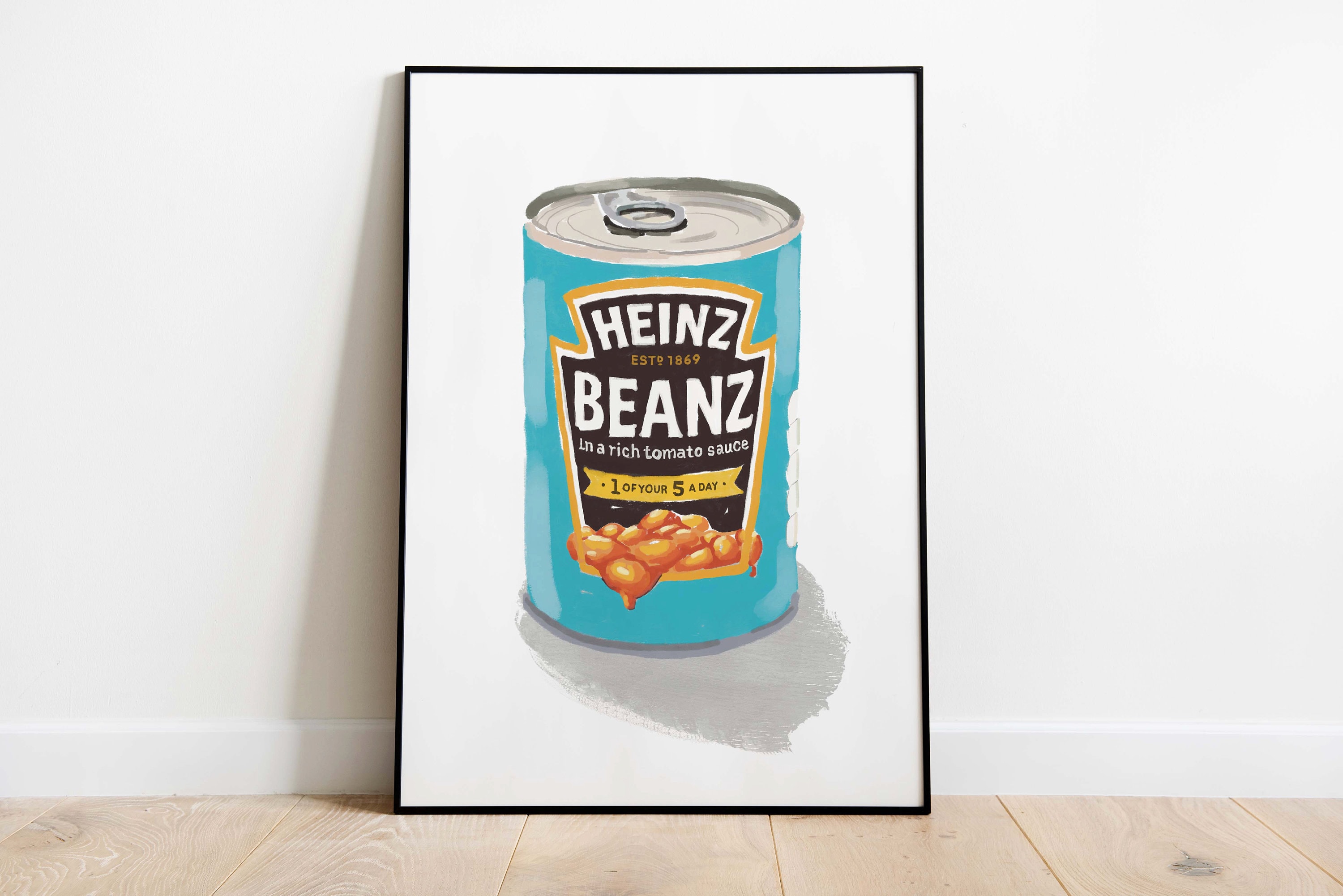 Baked Beans Art Print / Kitchen Wall Art / Food Poster Print / - Etsy