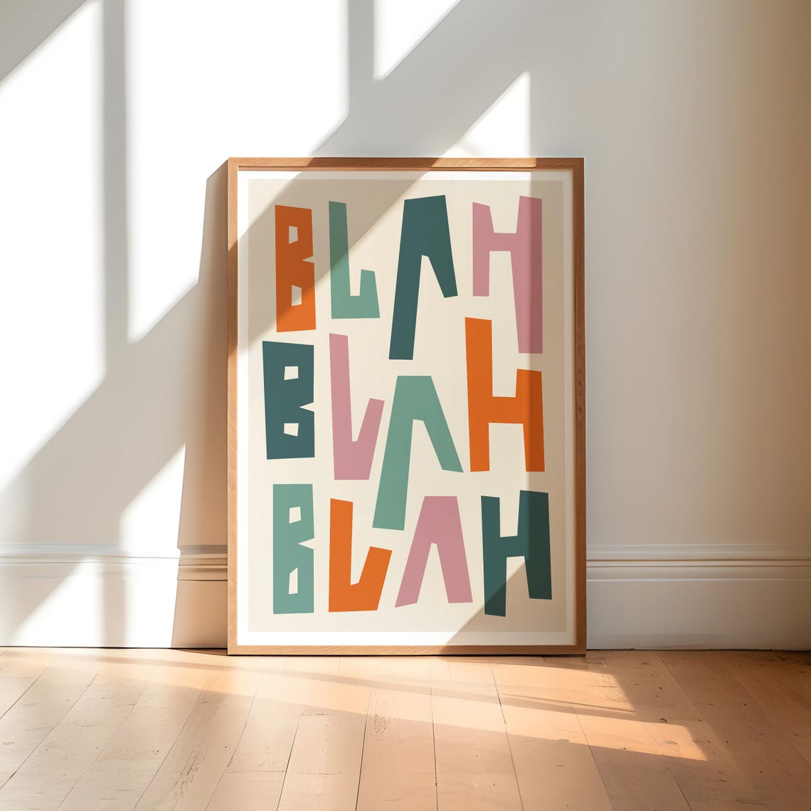 Blah Blah Blah Art Print / Typography Wall Art / Funny Poster / Gallery ...